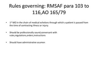 Regimental Medical Officer(rmo) | PPTX