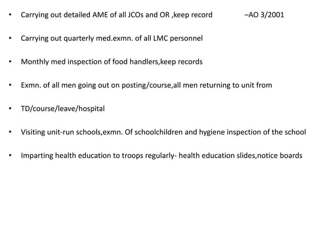 Regimental Medical Officer(rmo) | PPTX