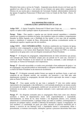 Regimento Interno das Igrejas OBPC | PDF