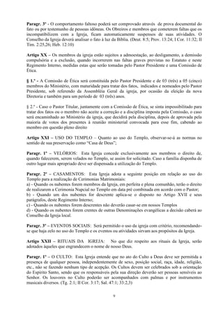 Regimento Interno das Igrejas OBPC | PDF