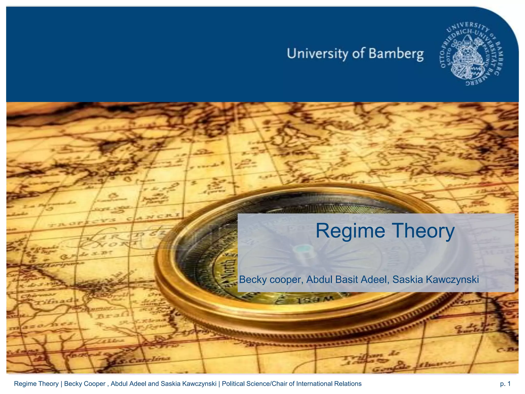 Regime theory – International Regimes | PPTX