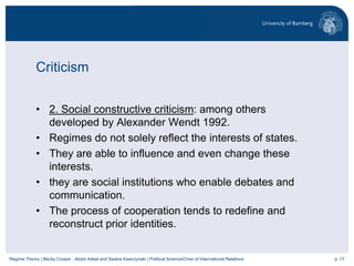 Regime theory – International Regimes | PPTX
