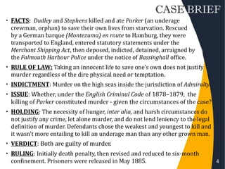 Queen v. Dudley & Stephens, 14 QBD 273 DC | PDF