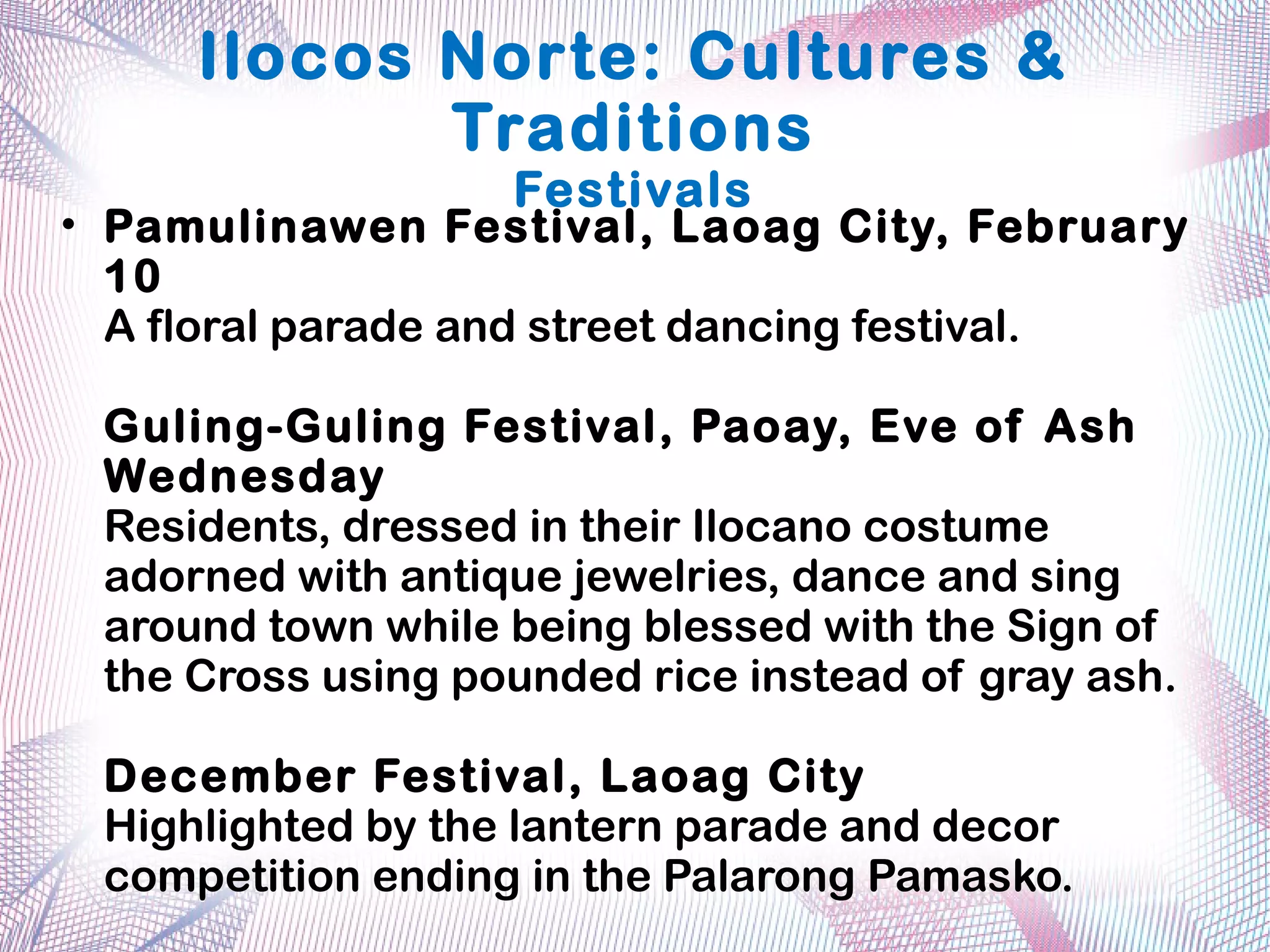 Region 1 cultures and traditions | PPT