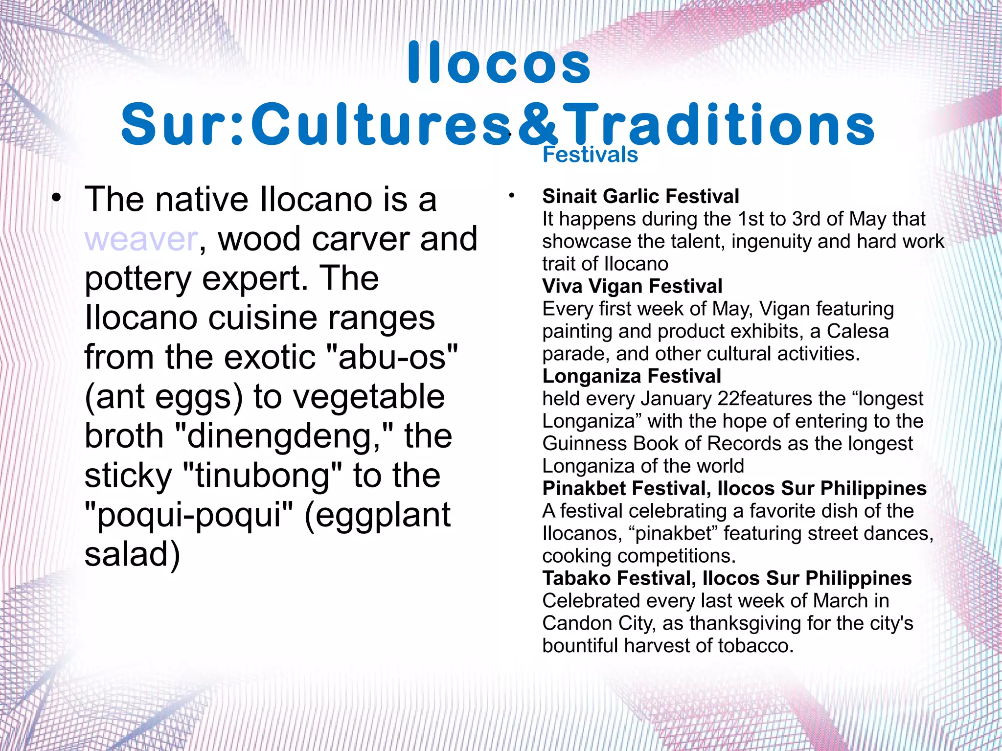 Region 1 cultures and traditions | PPT