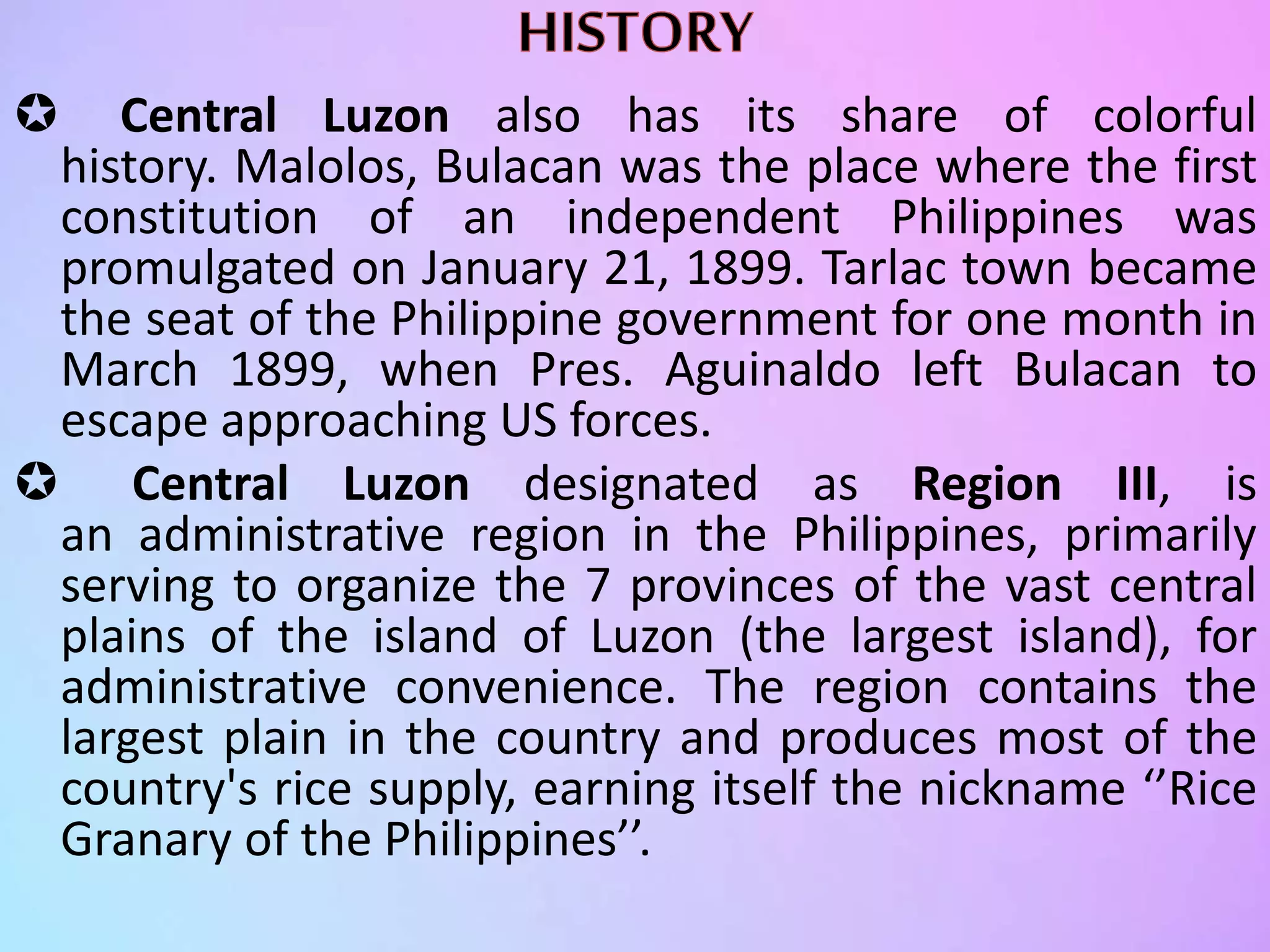Region 3- Central Luzon | PPTX