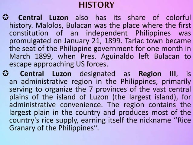 Region 3- Central Luzon | PPTX | South America Travel | Travel Locations