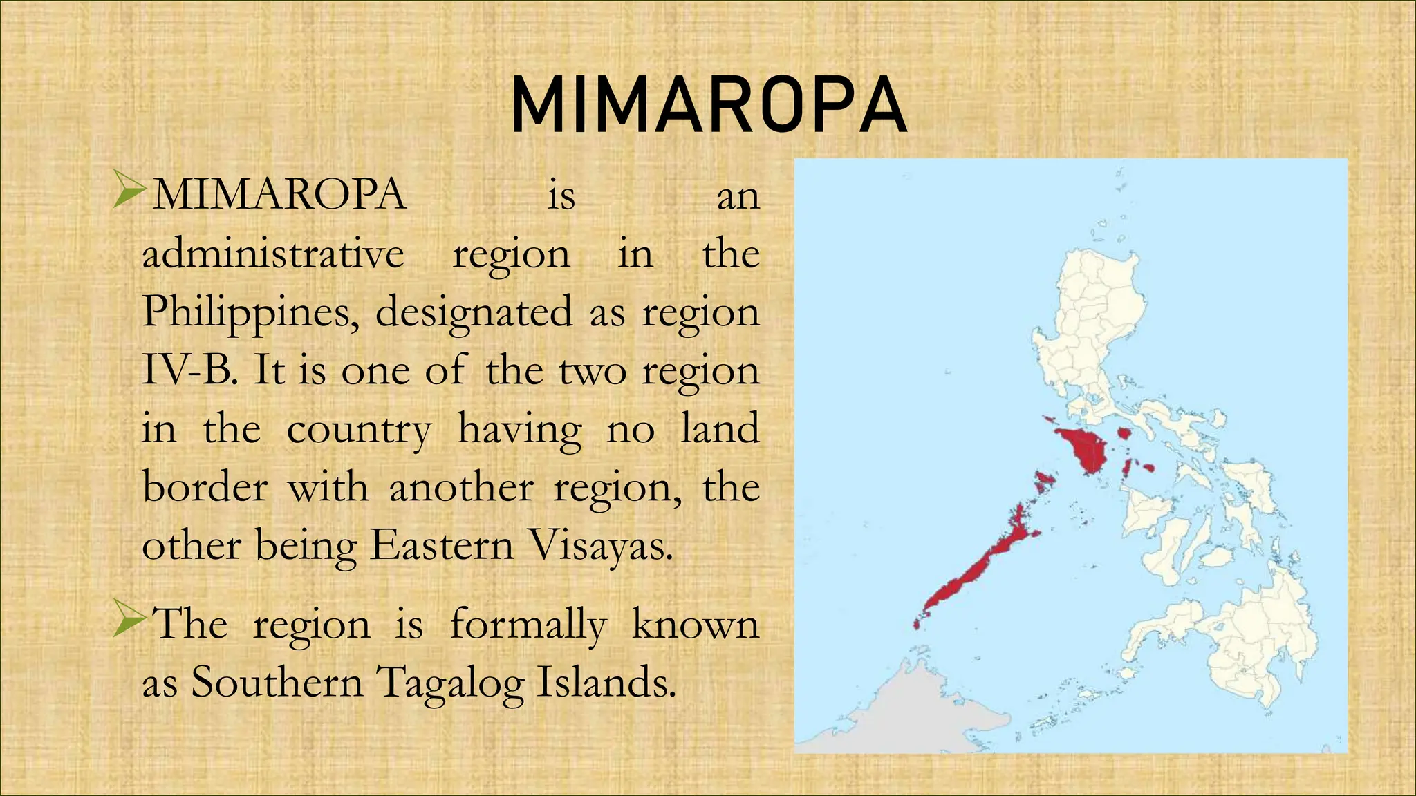 Region 4-B - MIMAROPA CAPITAL AND PROVINCES | PPTX