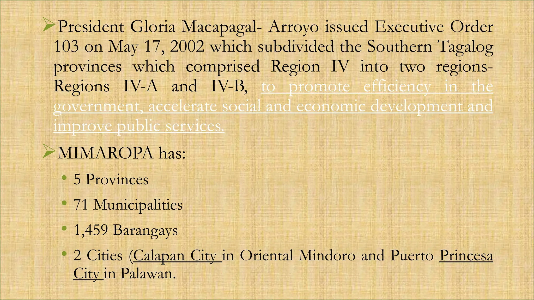 Region 4-B - MIMAROPA CAPITAL AND PROVINCES | PPTX