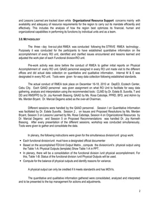 DepEd Region 7 RMEA Progress Report of Accomplishments for the Calendar ...