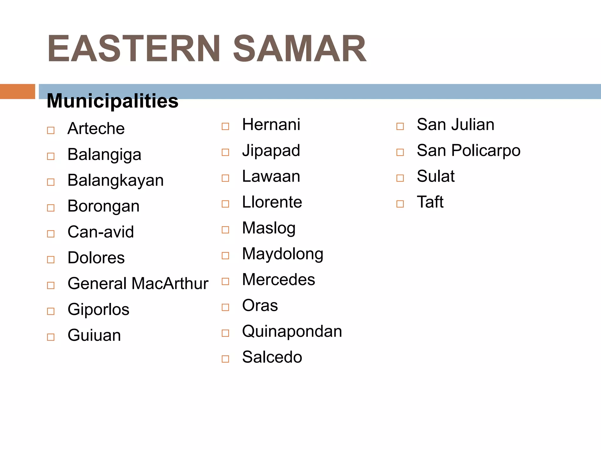 Region 8: Eastern Visayas | PPTX