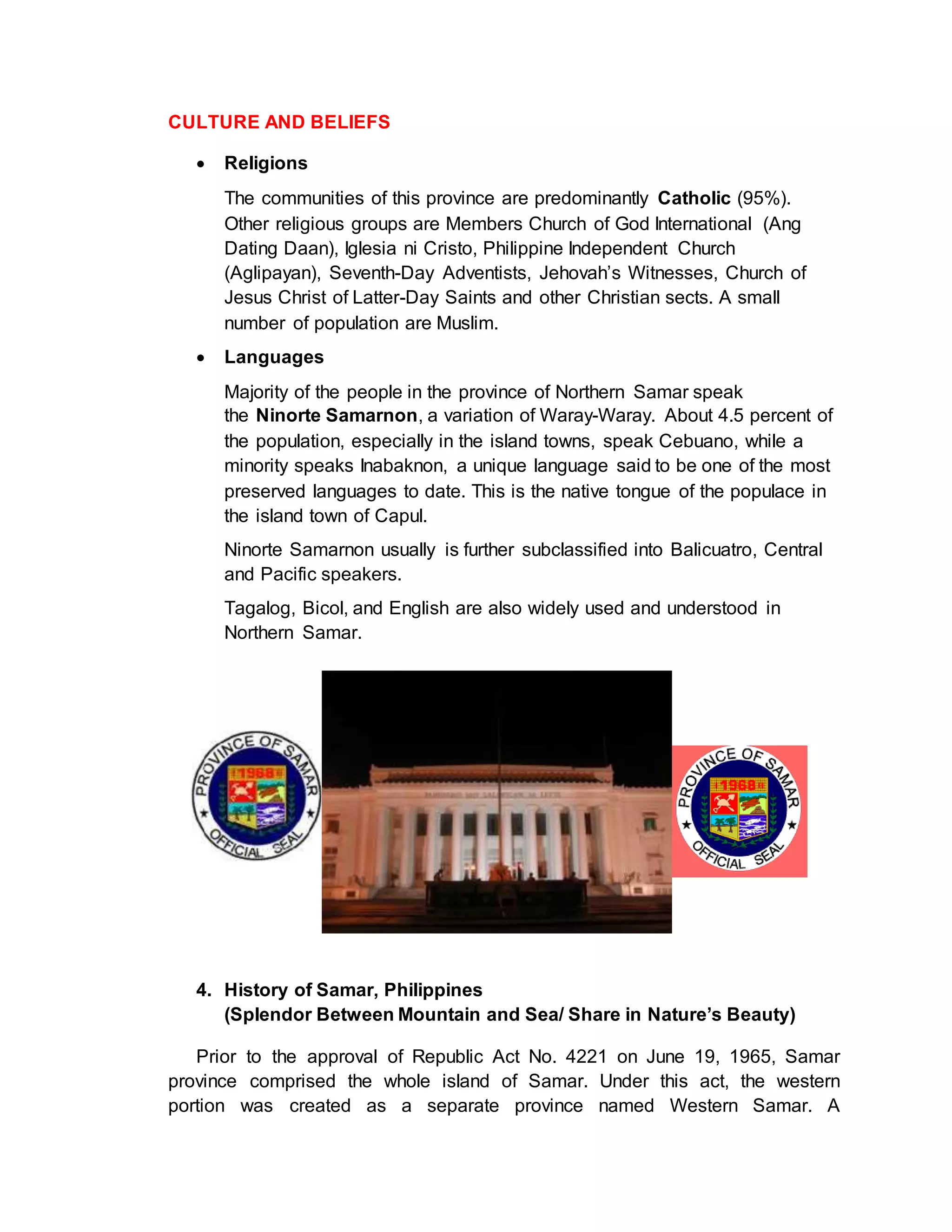 Region 8 EASTERN VISAYAS | DOCX | Geography | Science