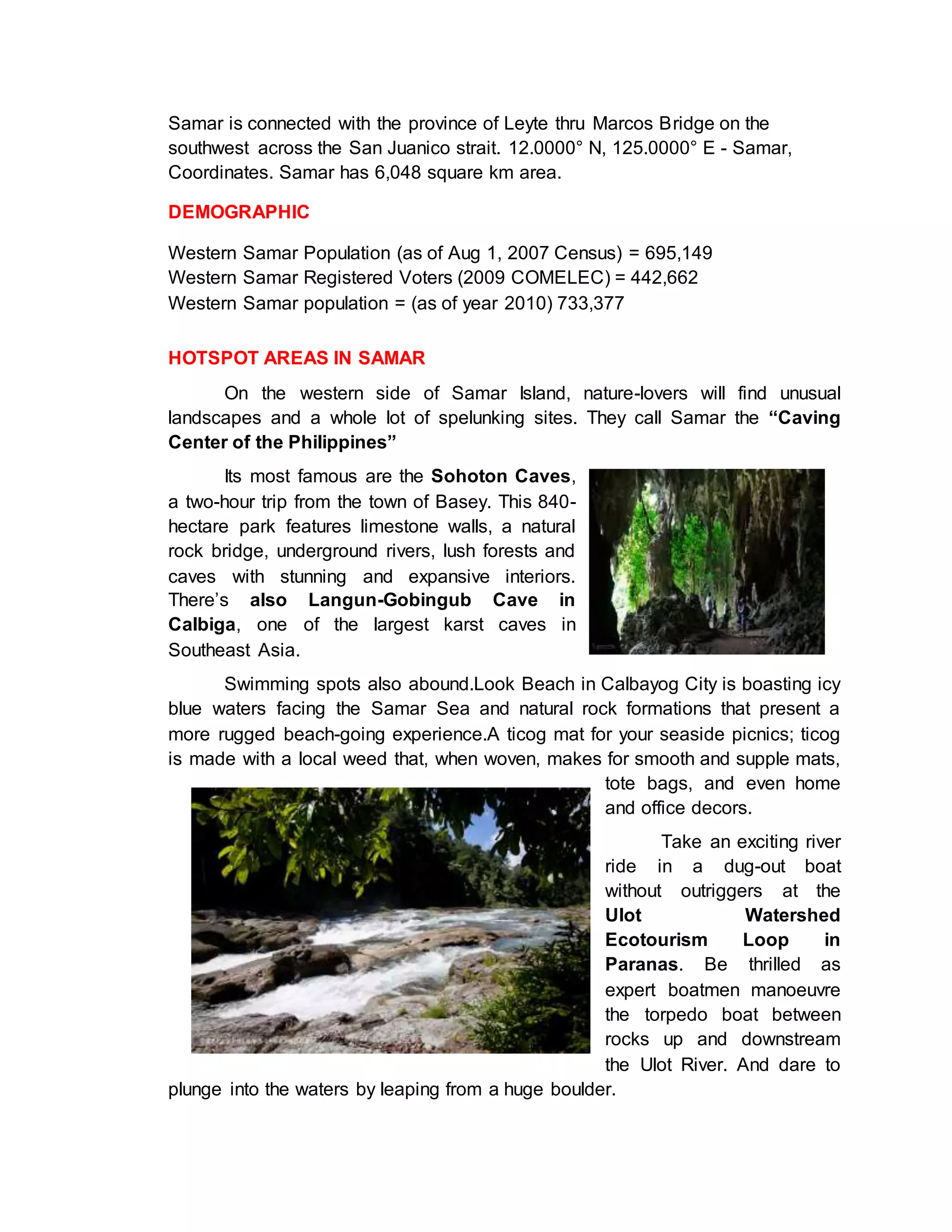 Region 8 EASTERN VISAYAS | DOCX | Geography | Science