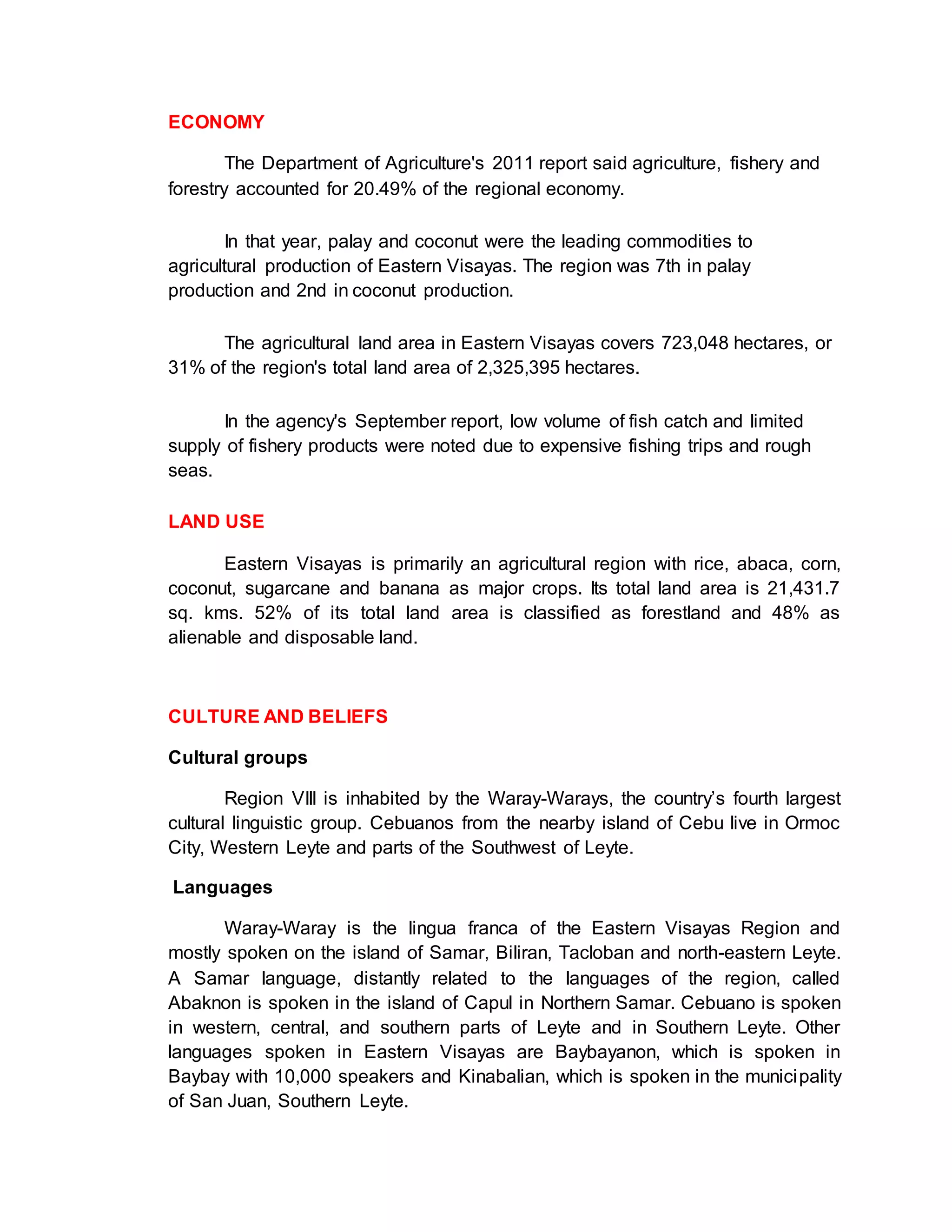 Region 8 EASTERN VISAYAS | DOCX