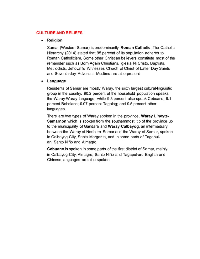 Region 8 EASTERN VISAYAS | DOCX | Geography | Science