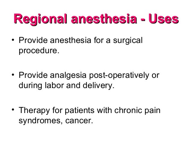 Regional Anesthesia