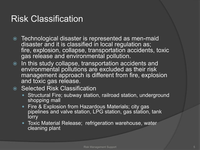 A Study for Development of Regional Risk Assessment for Technological Disaster | PPT