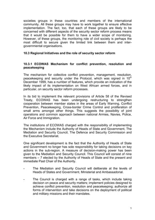 Regional actors and security sector governance | PDF