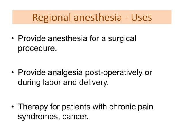 Regional Anaesthesia.pptx | Brain and Nervous System Disorders ...