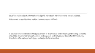 Regional anaesthesia and antithrombotic | PPT