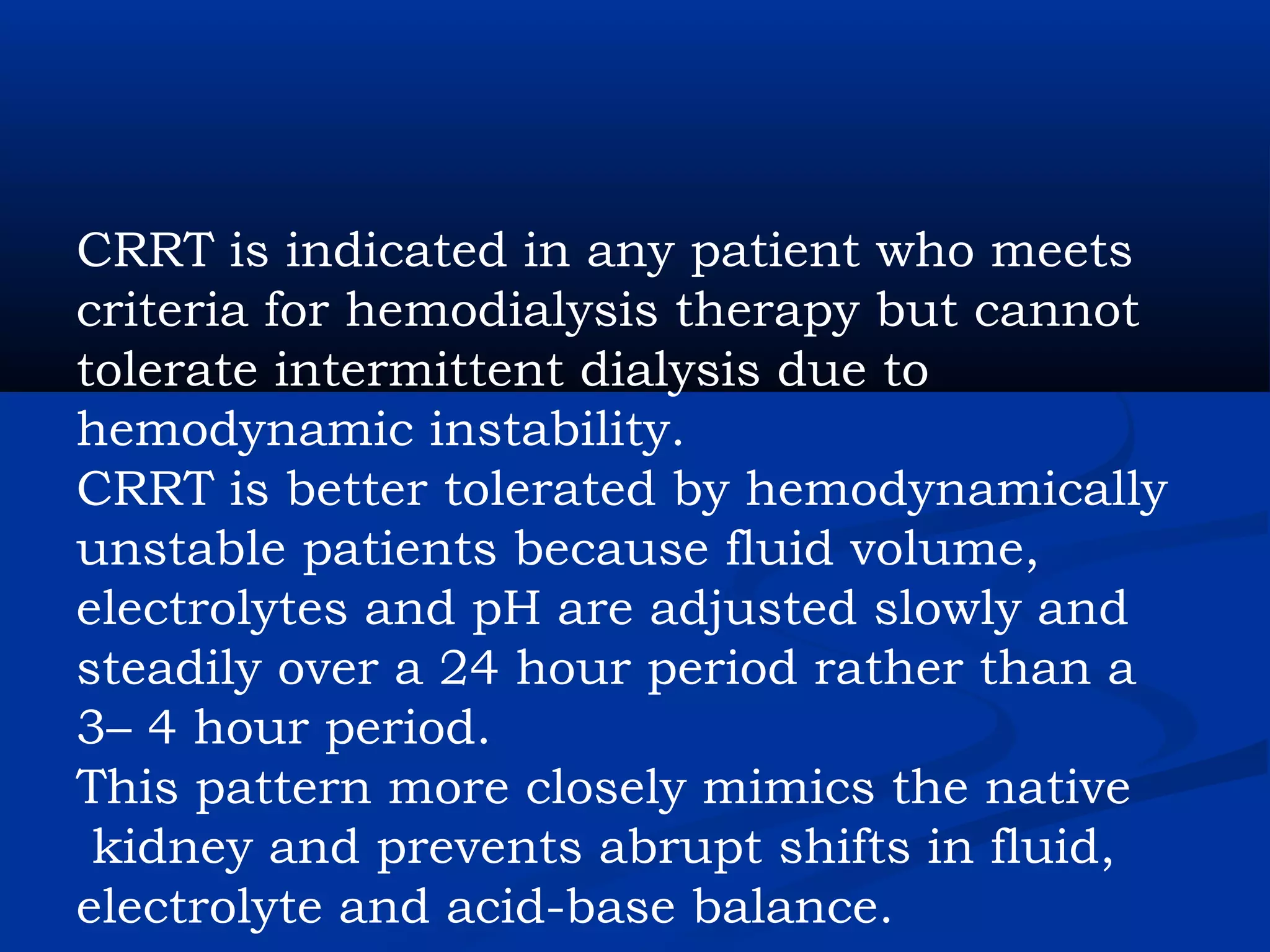 CRRT | PPT | Blood Disorders | Diseases and Conditions