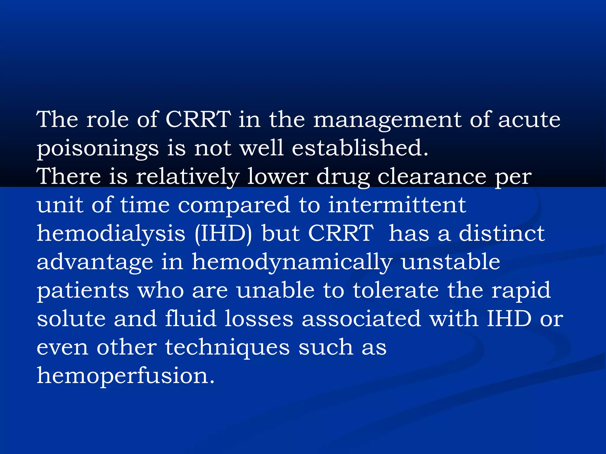 CRRT | PPT | Blood Disorders | Diseases and Conditions