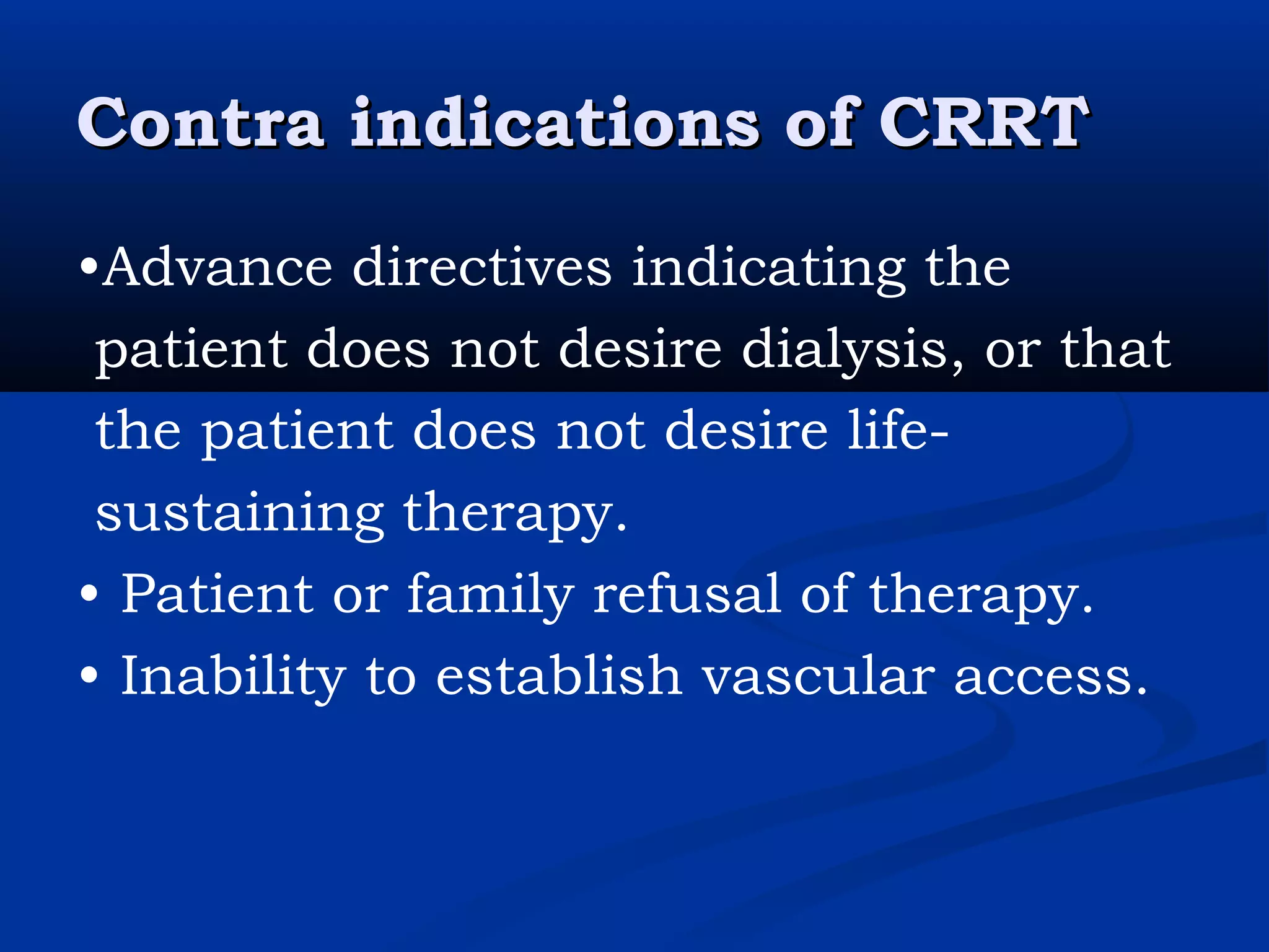 CRRT | PPT | Blood Disorders | Diseases and Conditions