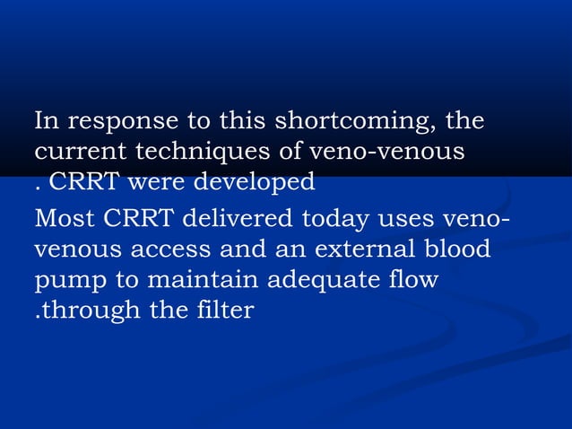 CRRT | PPT | Blood Disorders | Diseases and Conditions