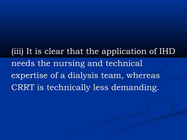 CRRT | PPT | Blood Disorders | Diseases and Conditions