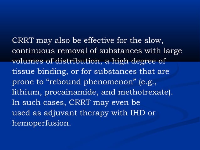 CRRT | PPT | Blood Disorders | Diseases and Conditions