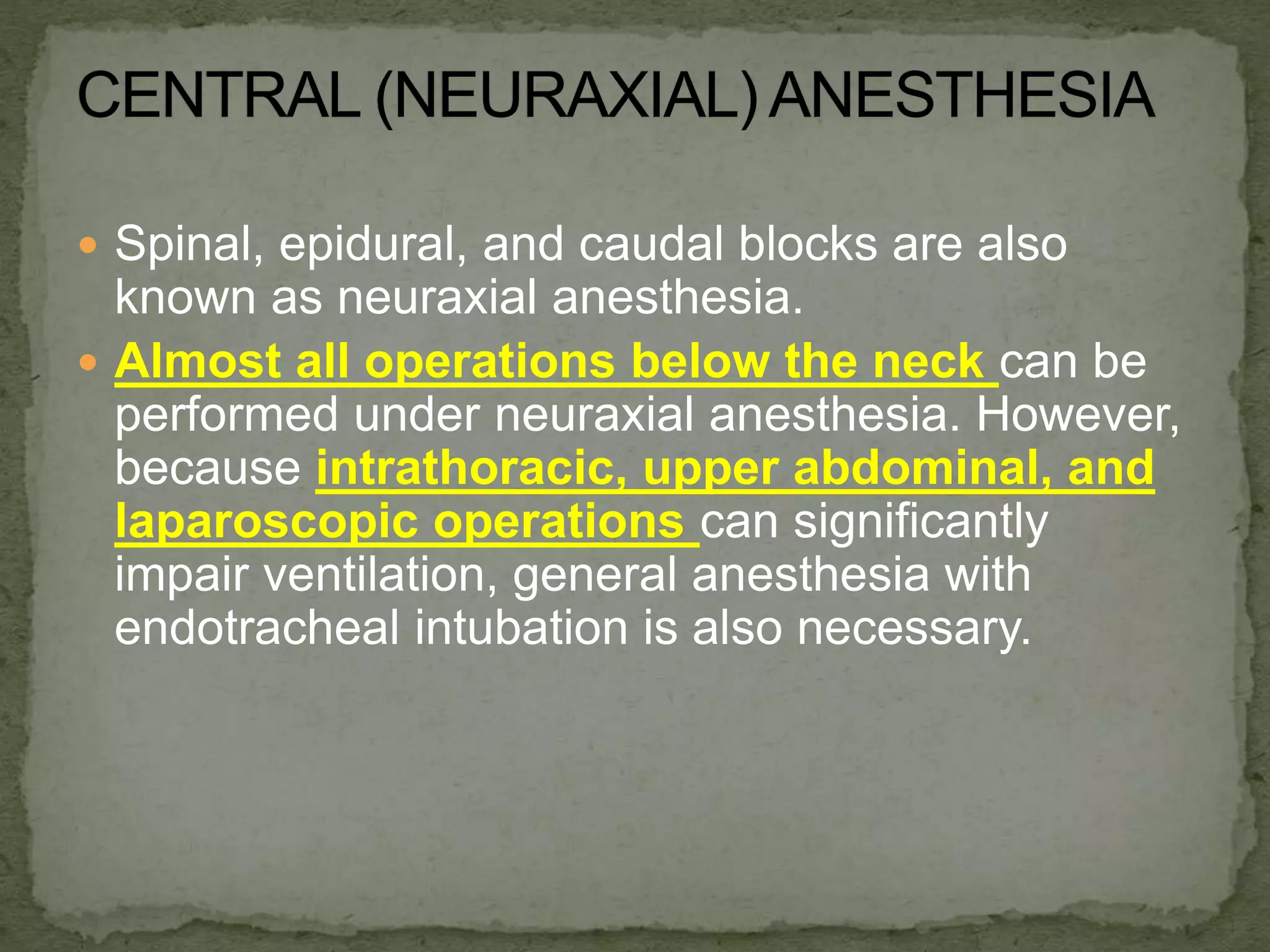Regional anesthesia | PPTX
