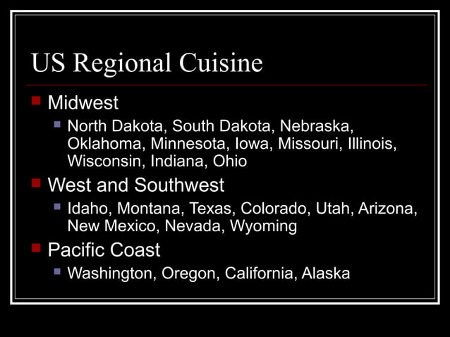 Regional Cuisine of the US | PPT