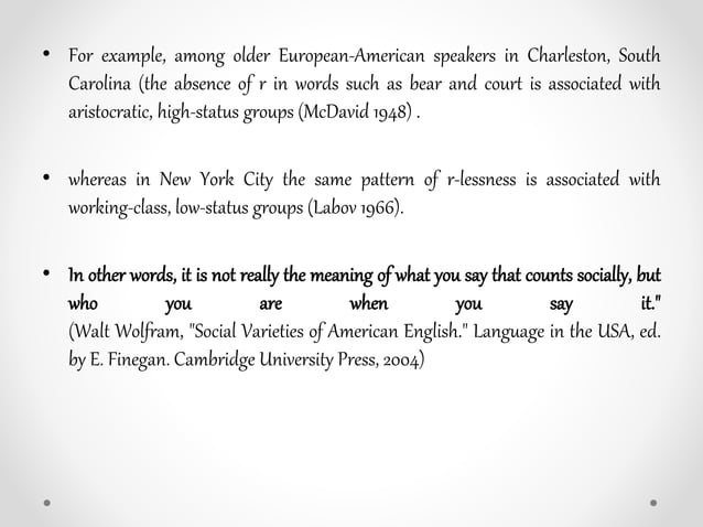Regional dialect and social dialect | PPTX