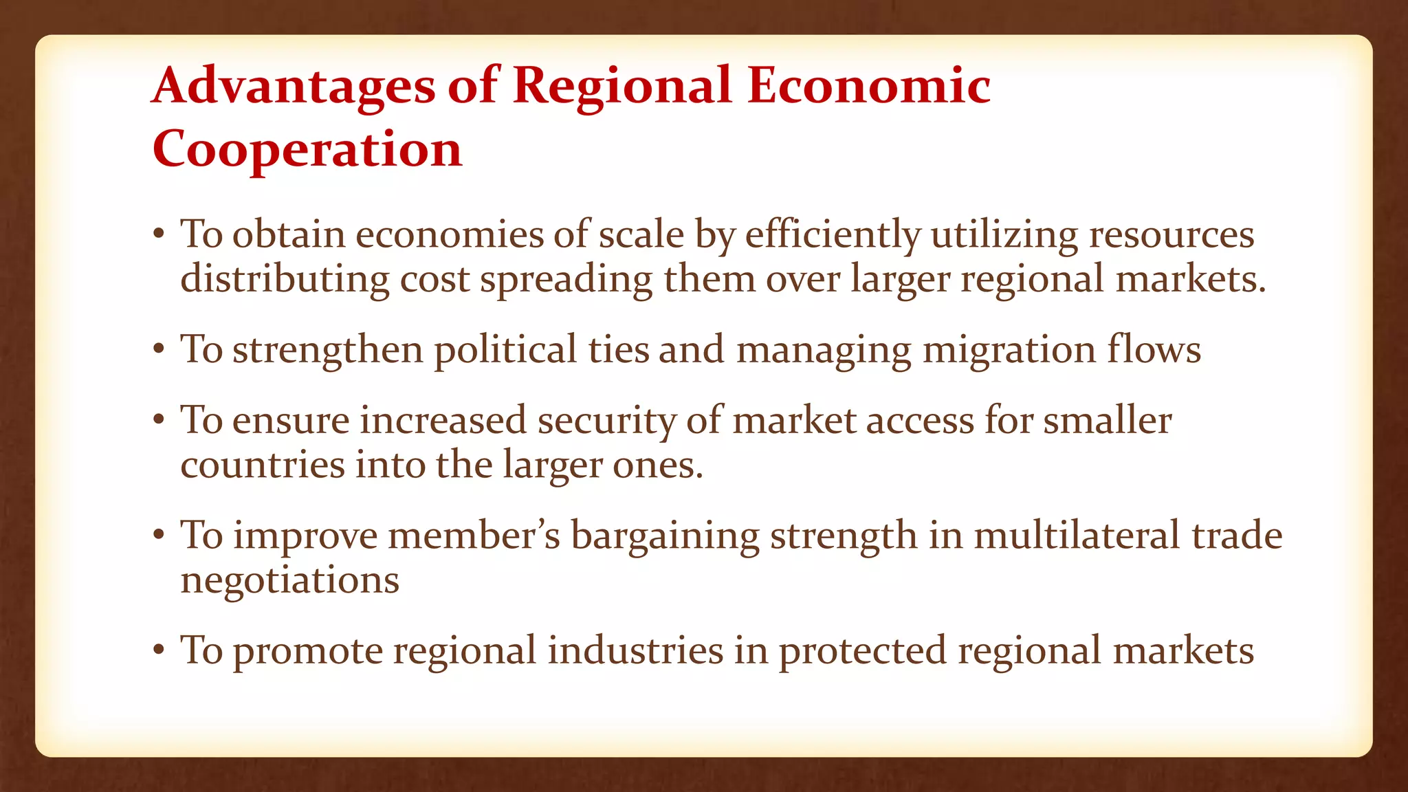 Regional economic cooperation | PPTX
