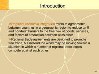 Chapter 8 Regional economic integration | PPTX