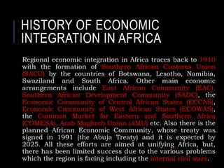 Regional economic integration in Africa | PPTX