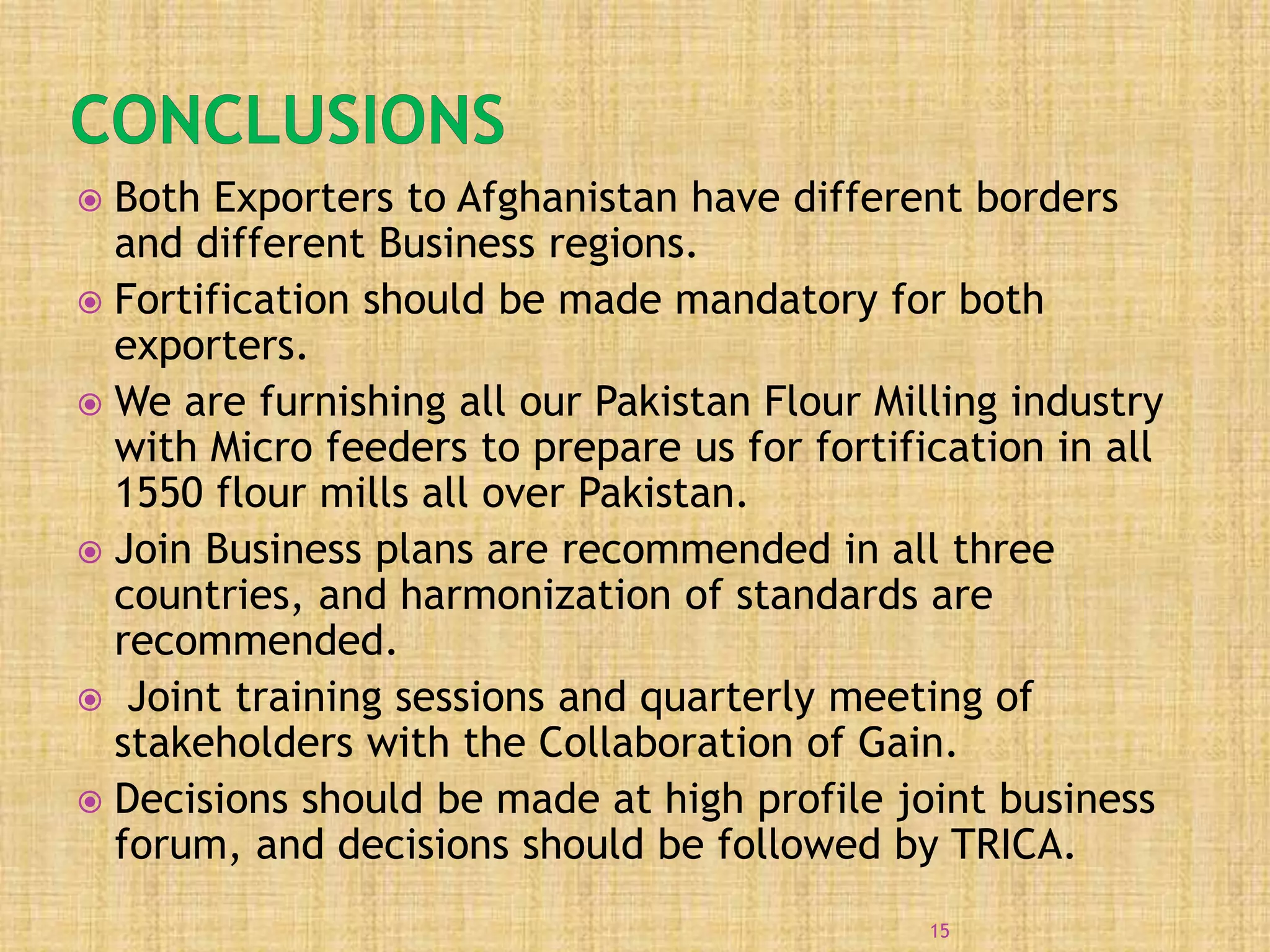 Regional fortification standards harmony pakistan, afghanistan and ...