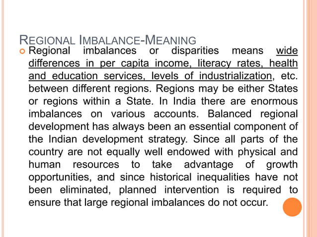 Regional imbalance | PPTX
