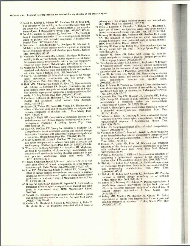 Regional interdependence and manual therapy directed at the thoracic