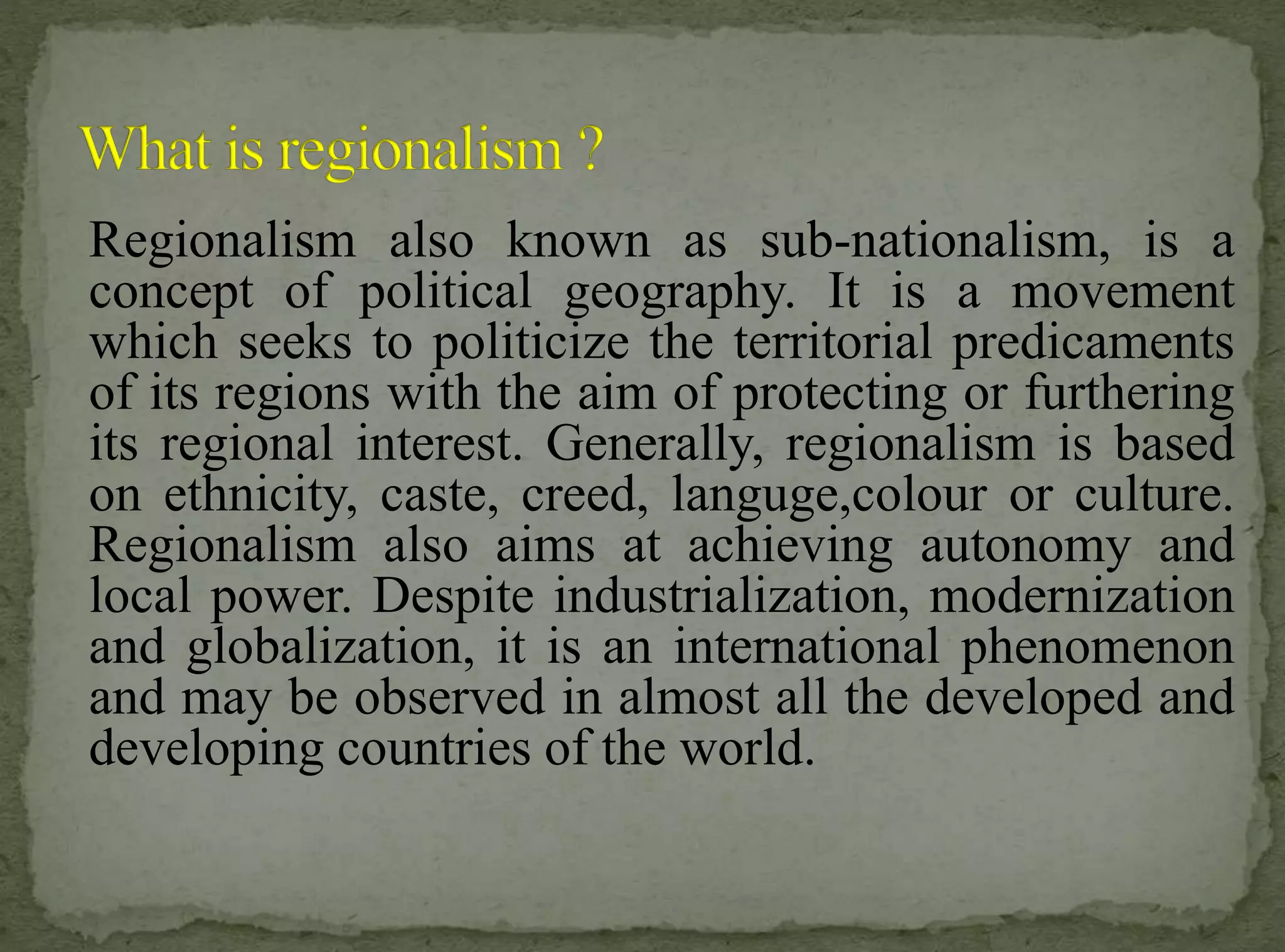 Regionalism | PPTX