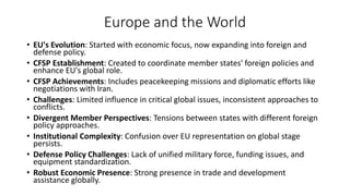 Regionalism and Global Politics : European Union as an example. | PPTX