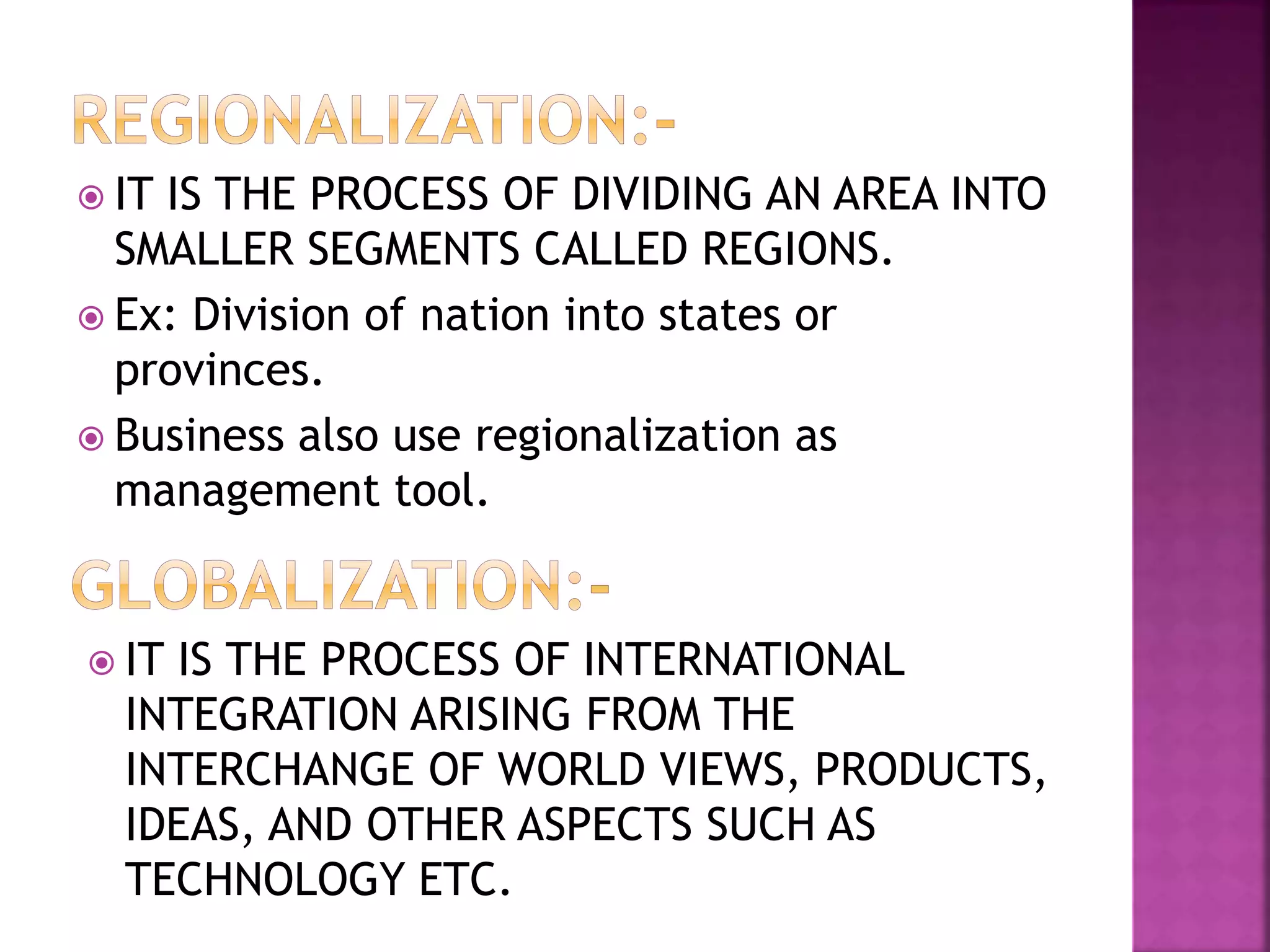 Regionalization vs globalisation | PPTX