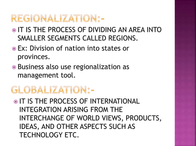 Regionalization vs globalisation | PPTX