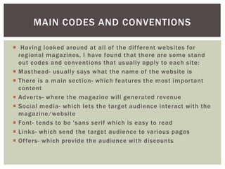 Regional magazine websites codes and conventions | PPT