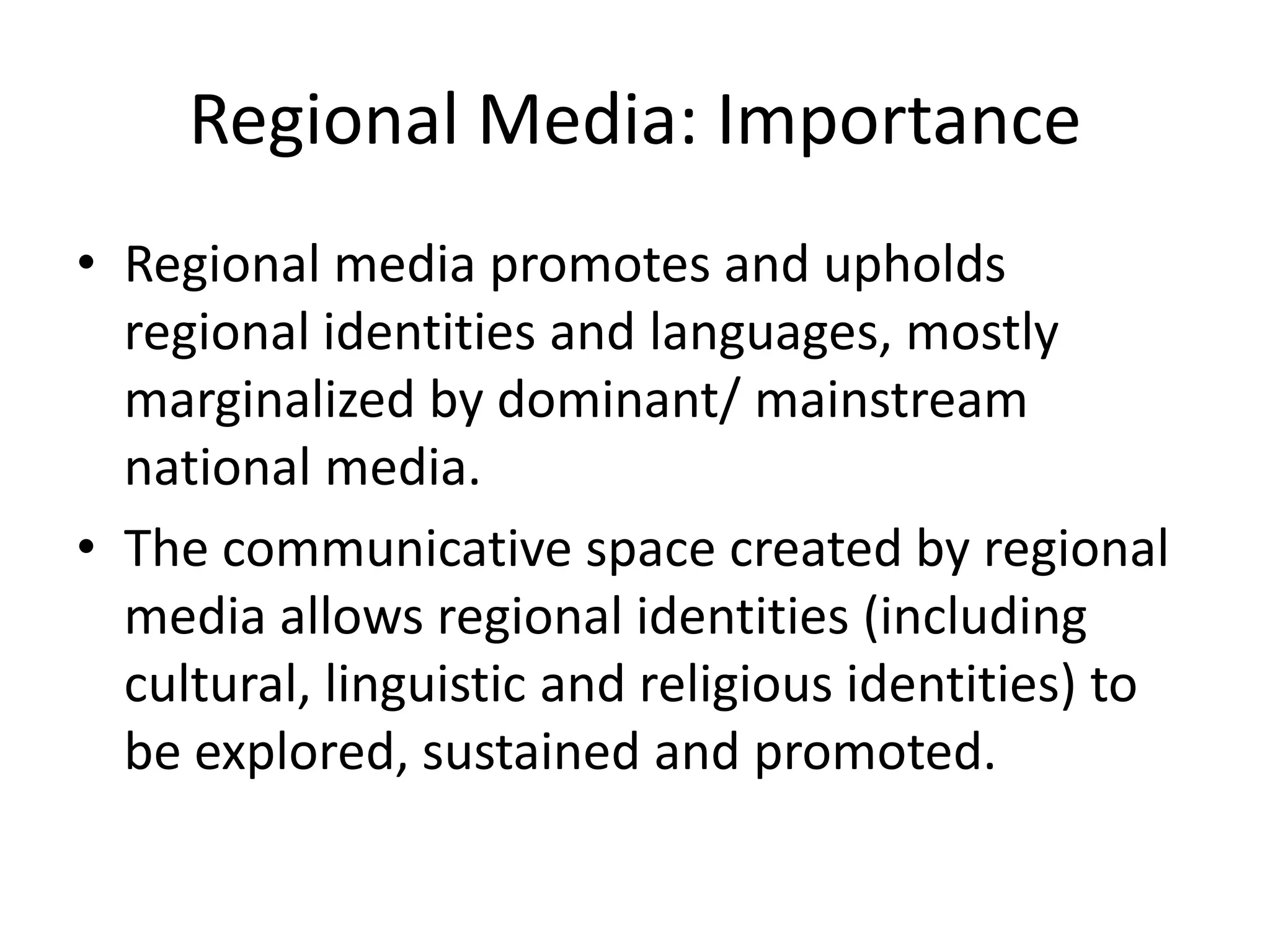 Regional media importance and role | PDF