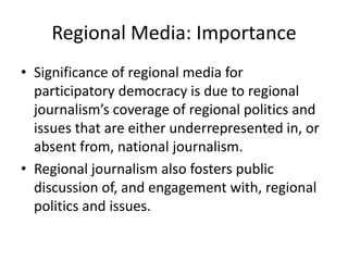Regional media importance and role | PDF