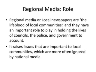 Regional media importance and role | PDF
