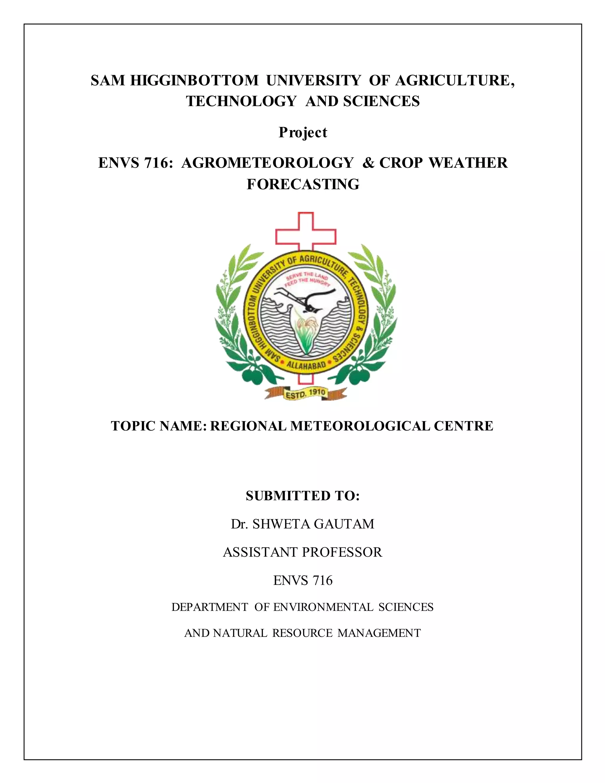 Regional meteorological centre New Delhi, Chennai, Kolkata, Nagpur,Pune ...