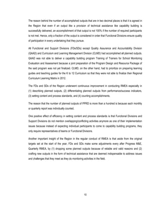 DepEd Region 7 QAAD’s Report on Regional Monitoring, Evaluation and ...