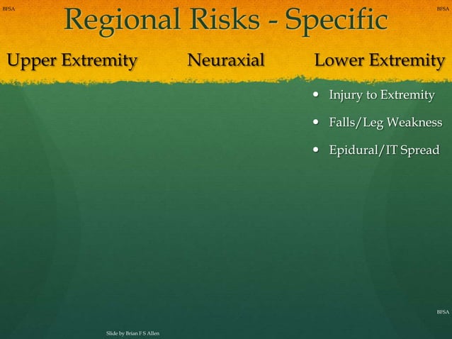 Regional anesthesia risks and benefits | PPT